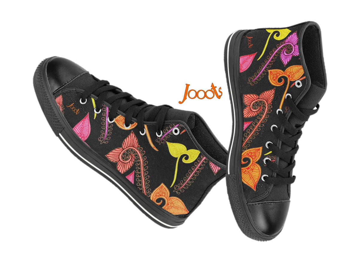 Cool high tops for girls. Sneakers or keds or casual shoes. Black red ...